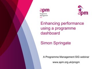 Enhancing performance using a programme dashboard | PDF | Web ...