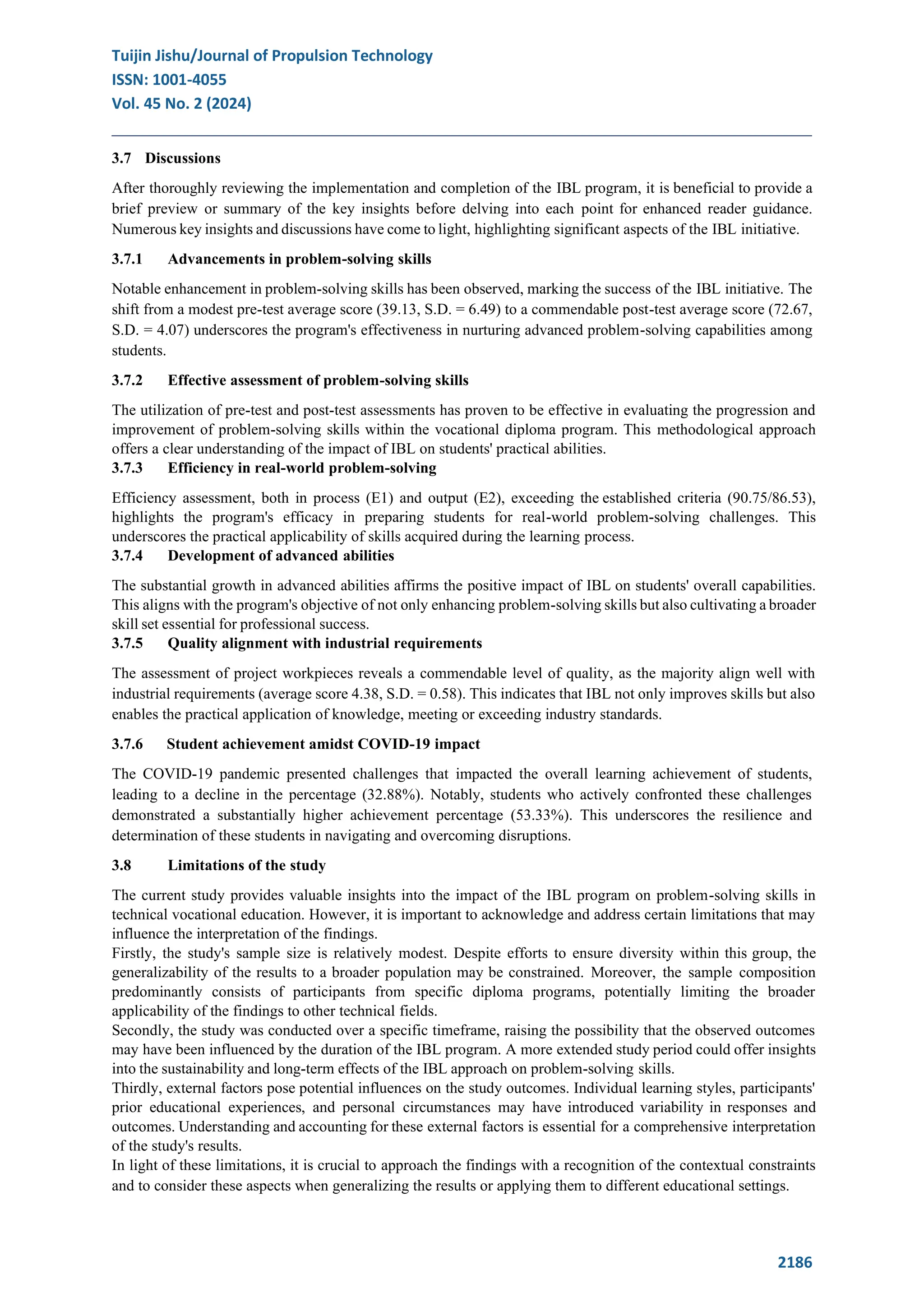 Enhancing Problem-Solving Proficiency through Industrial-Based Learning for | PDF