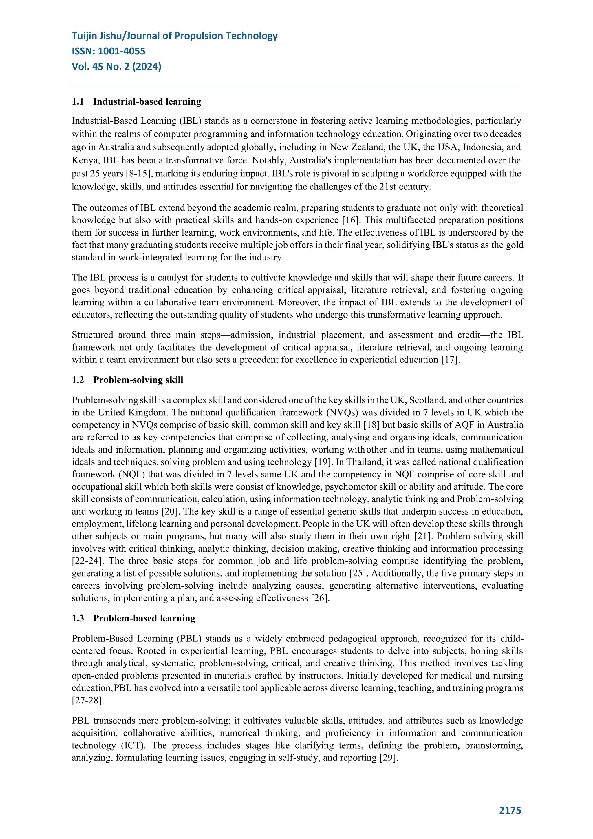 Enhancing Problem-Solving Proficiency through Industrial-Based Learning for | PDF