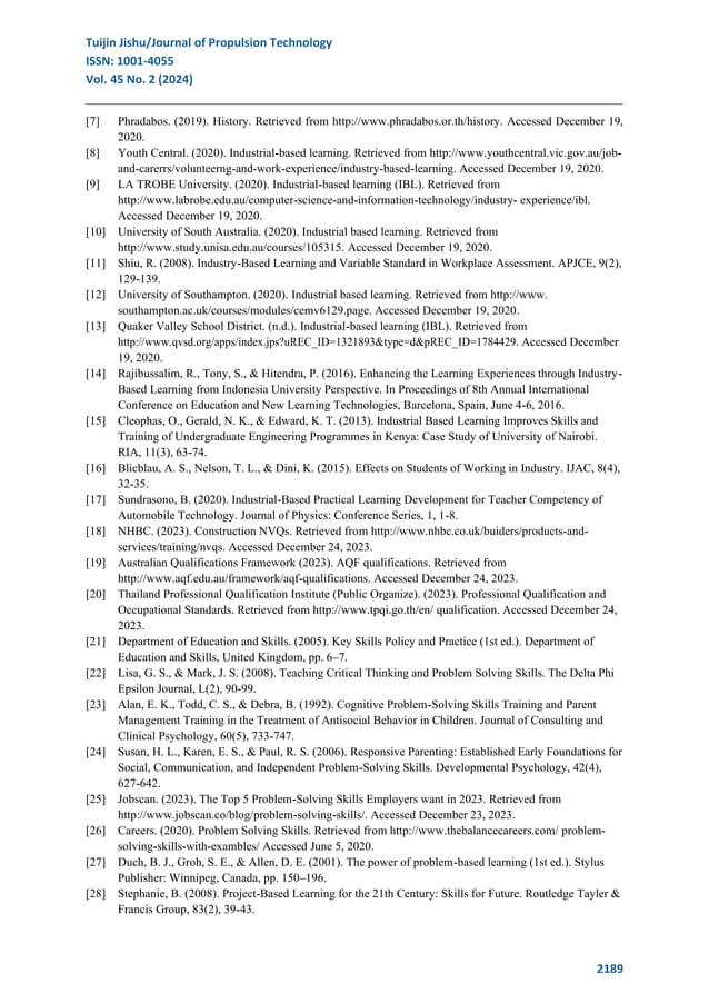 Enhancing Problem-Solving Proficiency through Industrial-Based Learning for | PDF