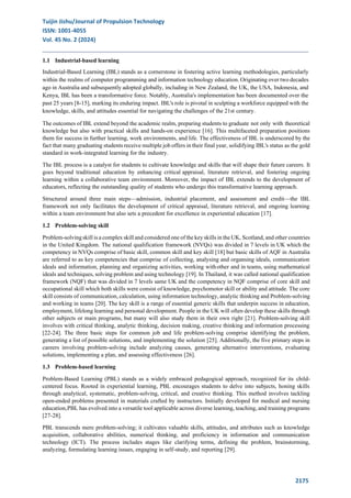 Enhancing Problem-Solving Proficiency through Industrial-Based Learning for | PDF