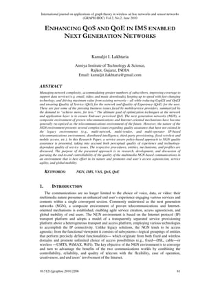 Enhancing qo s and qoe in ims enabled next generation networks | PDF