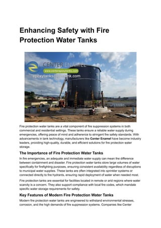 Enhancing Safety with Fire Protection Water Tanks.docx
