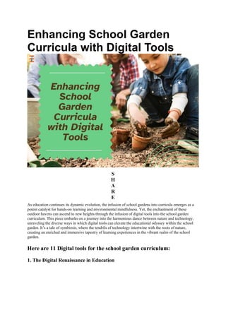 11 Best Digital Tools for the School Garden Curriculum | Future ...