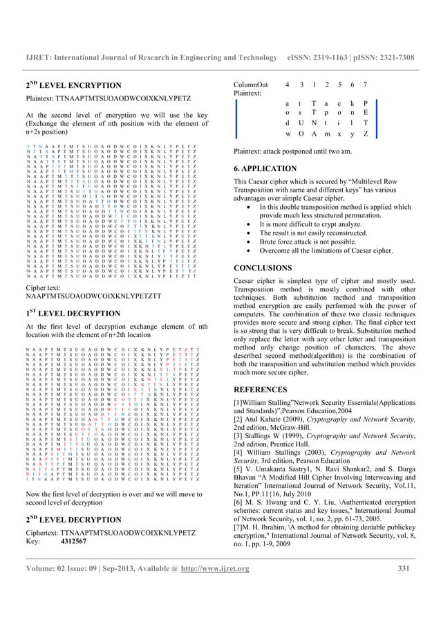 Enhancing Security Of Caesar Cipher Using Different Pdf