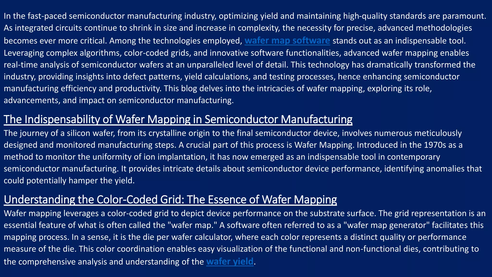 Enhancing Semiconductor Manufacturing Through Advanced Wafer Mapping Pptx