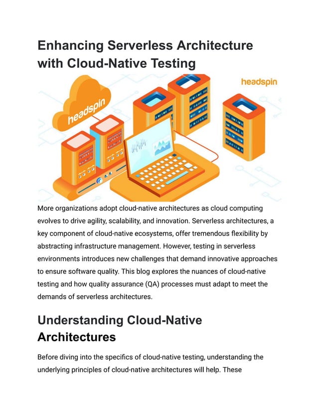 Enhancing Serverless Architecture with Cloud-Native Testing.pdf | Free ...