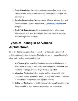Enhancing Serverless Architecture with Cloud-Native Testing.pdf | Free ...