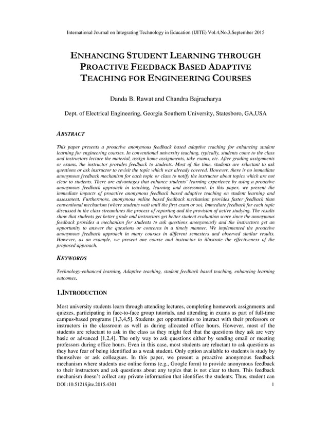 Enhancing student learning through | PDF