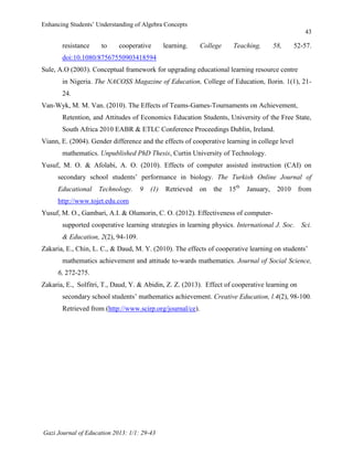 Enhancing students’ understanding of algebra concepts through ...
