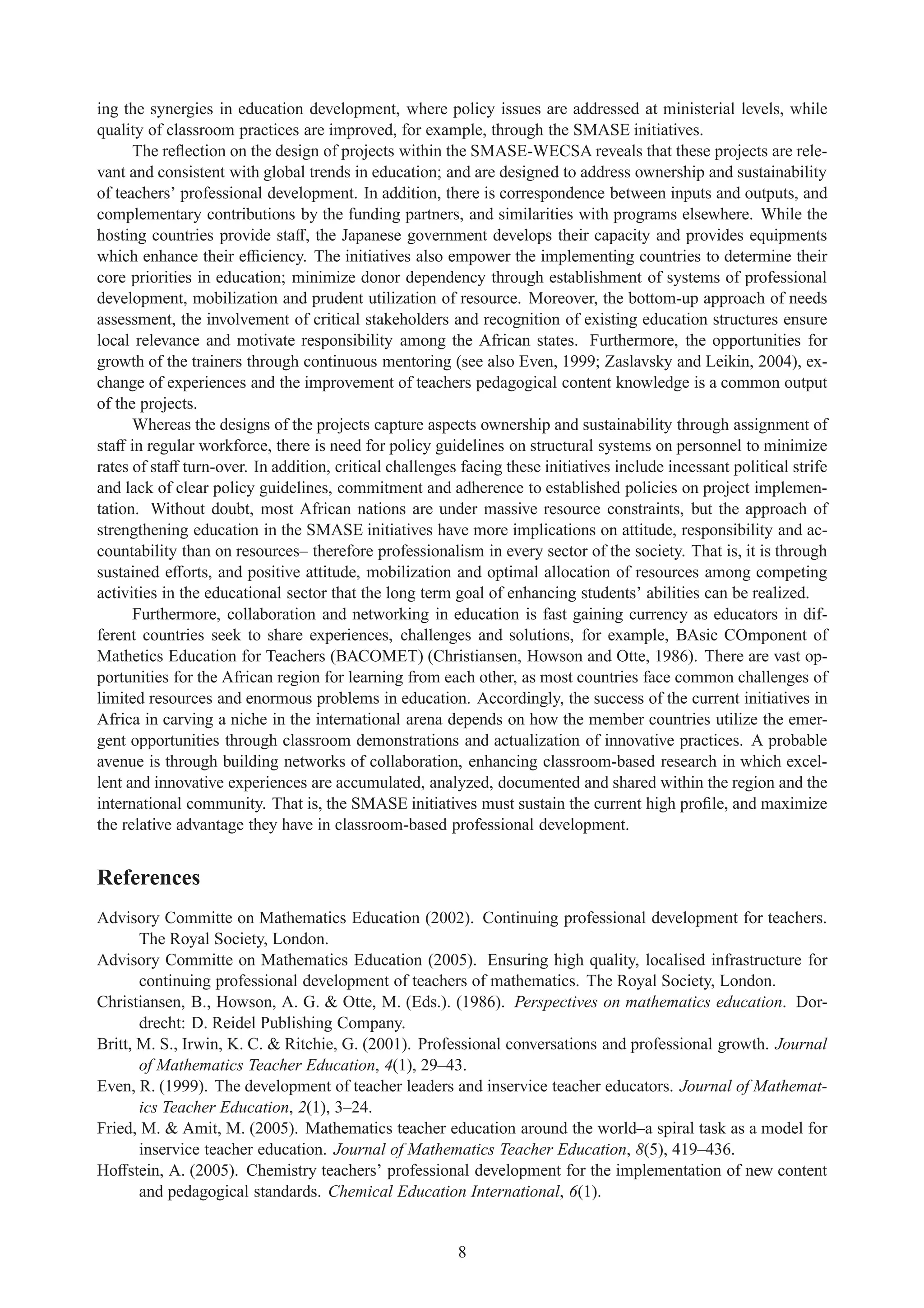 Enhancing teachers capacity smase | PDF