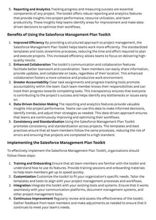 Enhancing Team Collaboration with a Salesforce Management Plan Toolkit | PDF