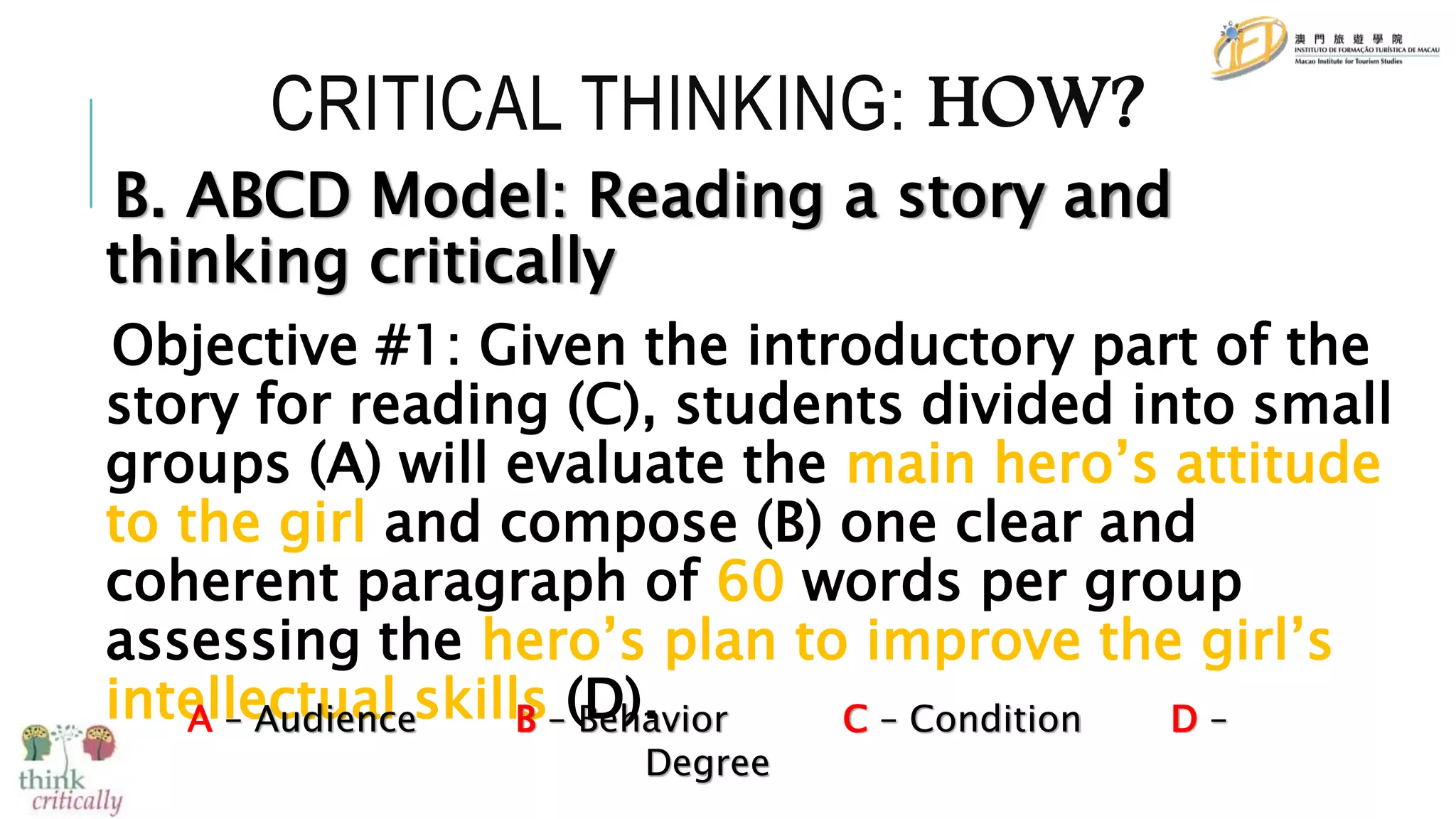 Enhancing The 21st Century Critical Thinking Skills Of Esl Efl Learners Ppt