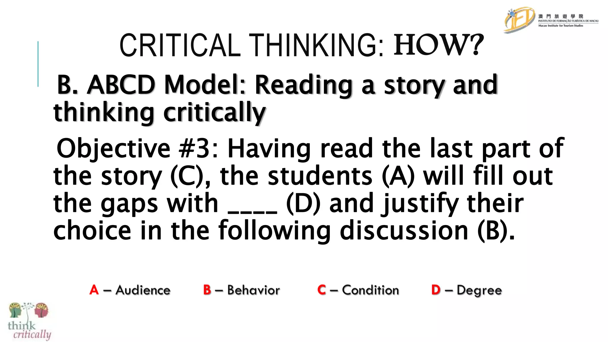 Enhancing The 21st Century Critical Thinking Skills Of Esl Efl Learners Ppt