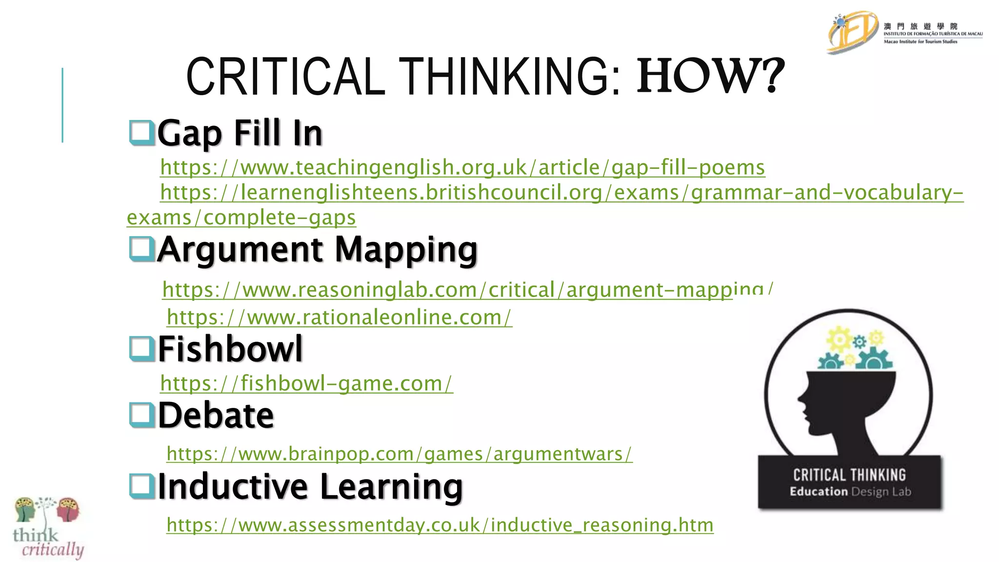 Enhancing The 21st Century Critical Thinking Skills Of Esl Efl Learners Ppt