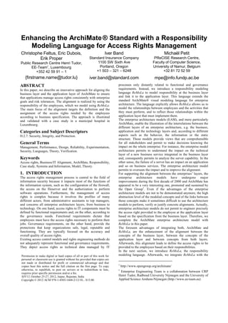 Enhancing the archmate® standard with a responsibility modeling language for access rights ...