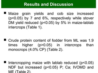 Enhancing the contribution of maize to food and fodder security in ...