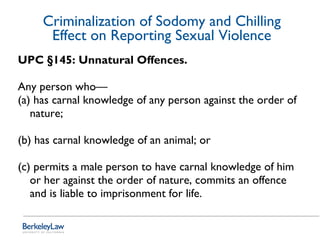 Enhancing the Legal Framework on Male-Directed Sexual Violence Part 2 | PPT