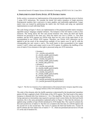 Enhancing the matrix transpose operation using intel avx instruction set extension | PDF