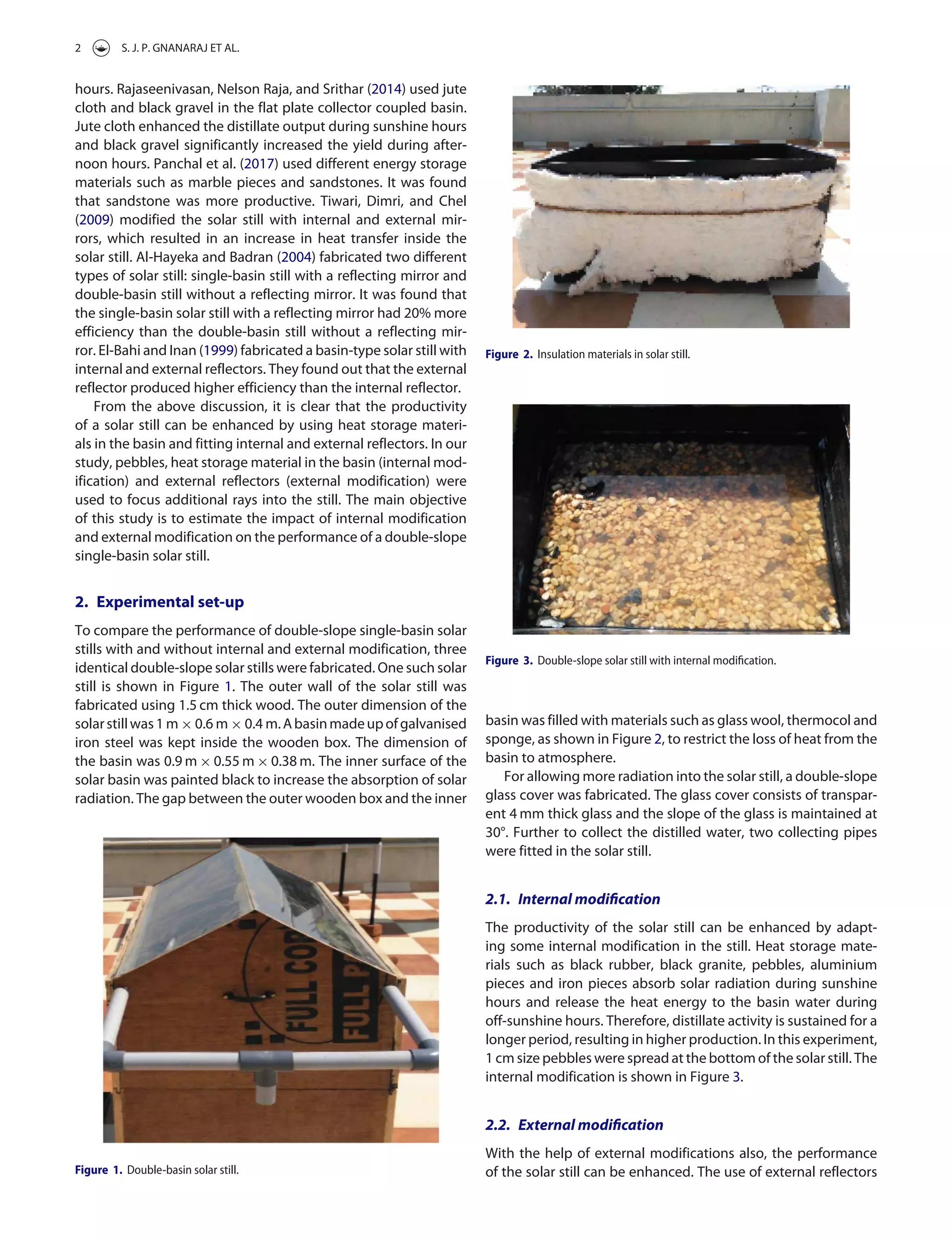 Enhancing the productivity of double slope single basin solar still ...
