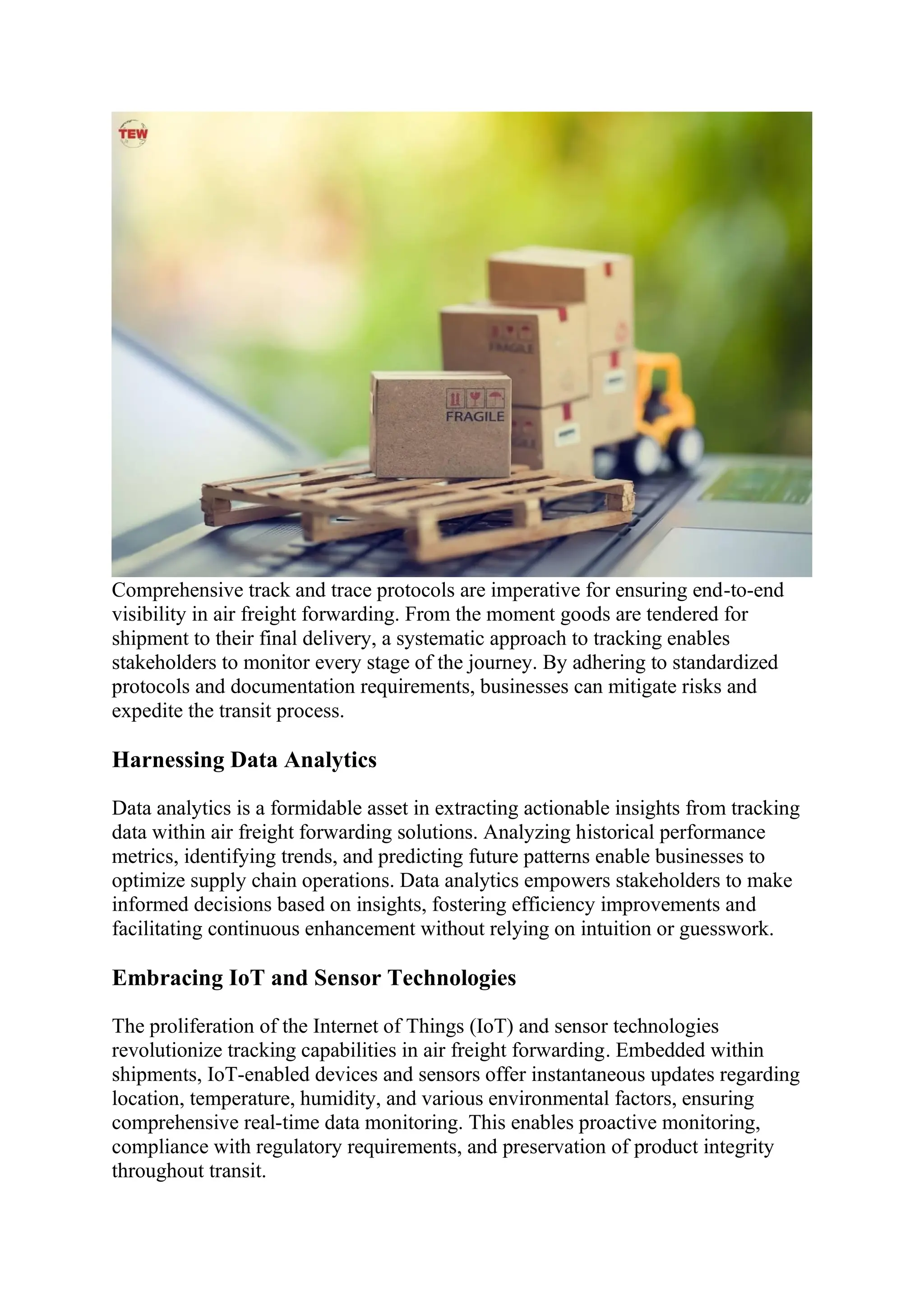 Air Freight Forwarding Solutions: Tracking Capabilities | The ...