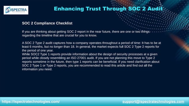 Enhancing Trust Through SOC 2 Audit- ispectra | PPT