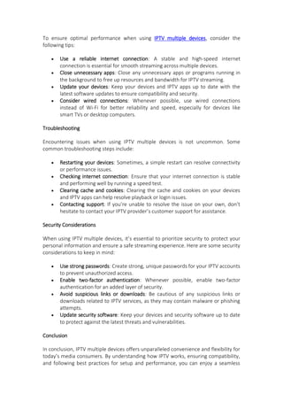 Enhancing Your Entertainment Experience with IPTV Multiple Devices.pdf | Home Entertainment ...
