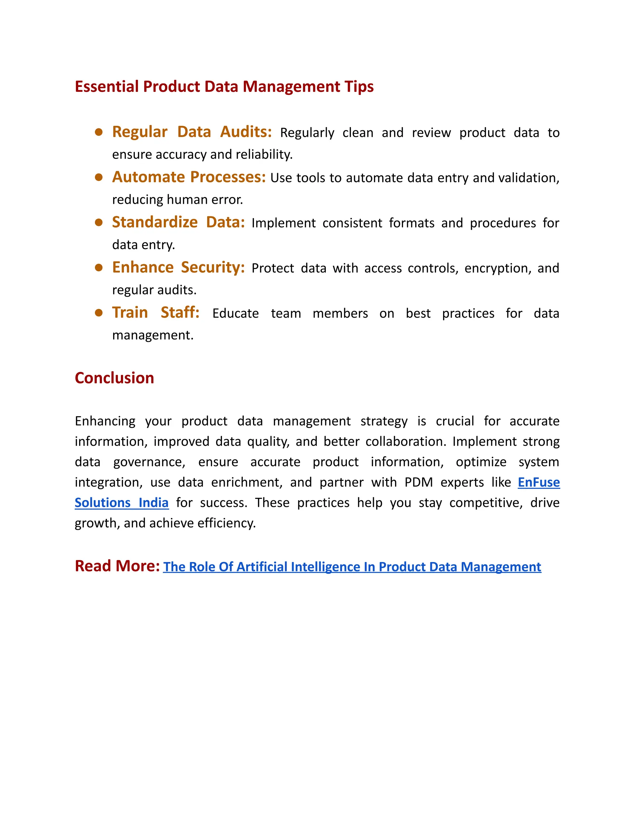 Enhancing Your Product Data Management Strategy: Tips And Best ...