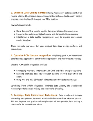 Enhancing Your Product Data Management Strategy: Tips And Best Practices | PDF