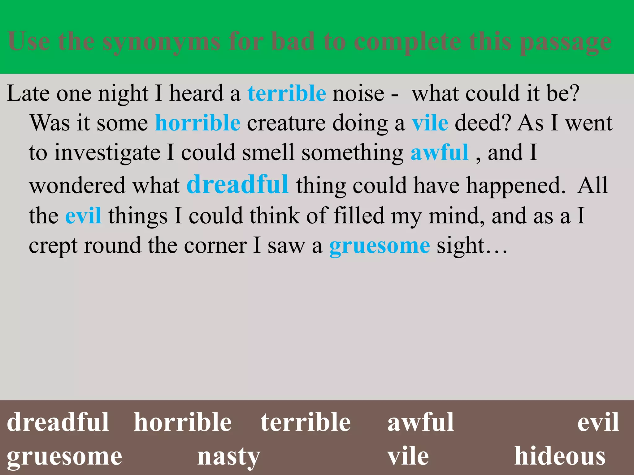 Enhancing your vocabulary | PPT