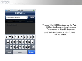 EBSCO iOS App Tutorial | PPT