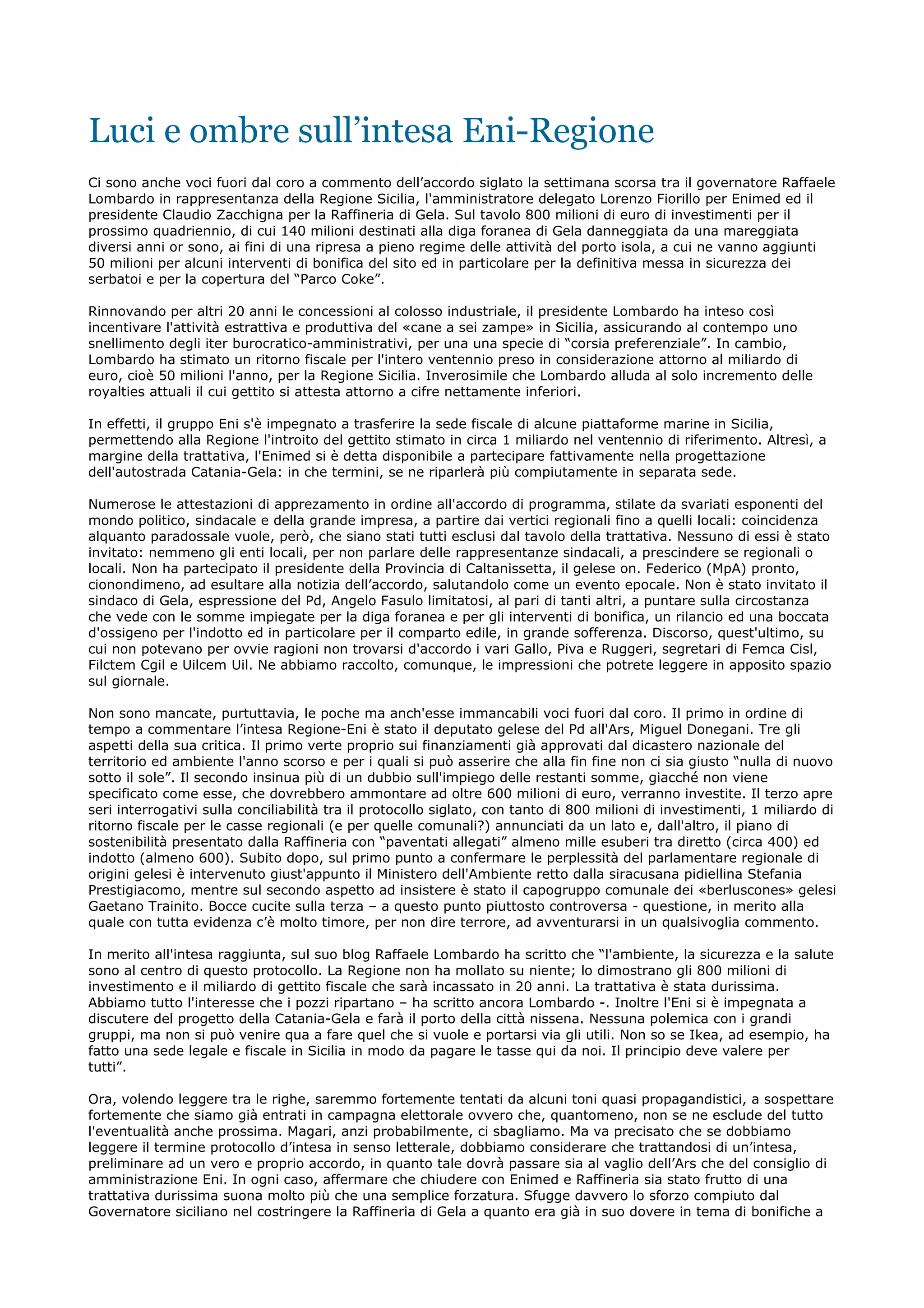 Eni gela | PDF