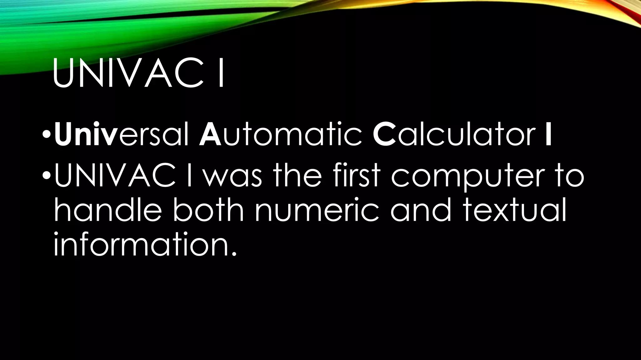 Eniac univac | PPTX