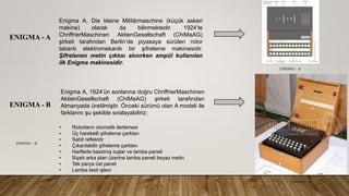 Enigma Crypto Machine (Enigme Şifreleme Makinesi) | PPT