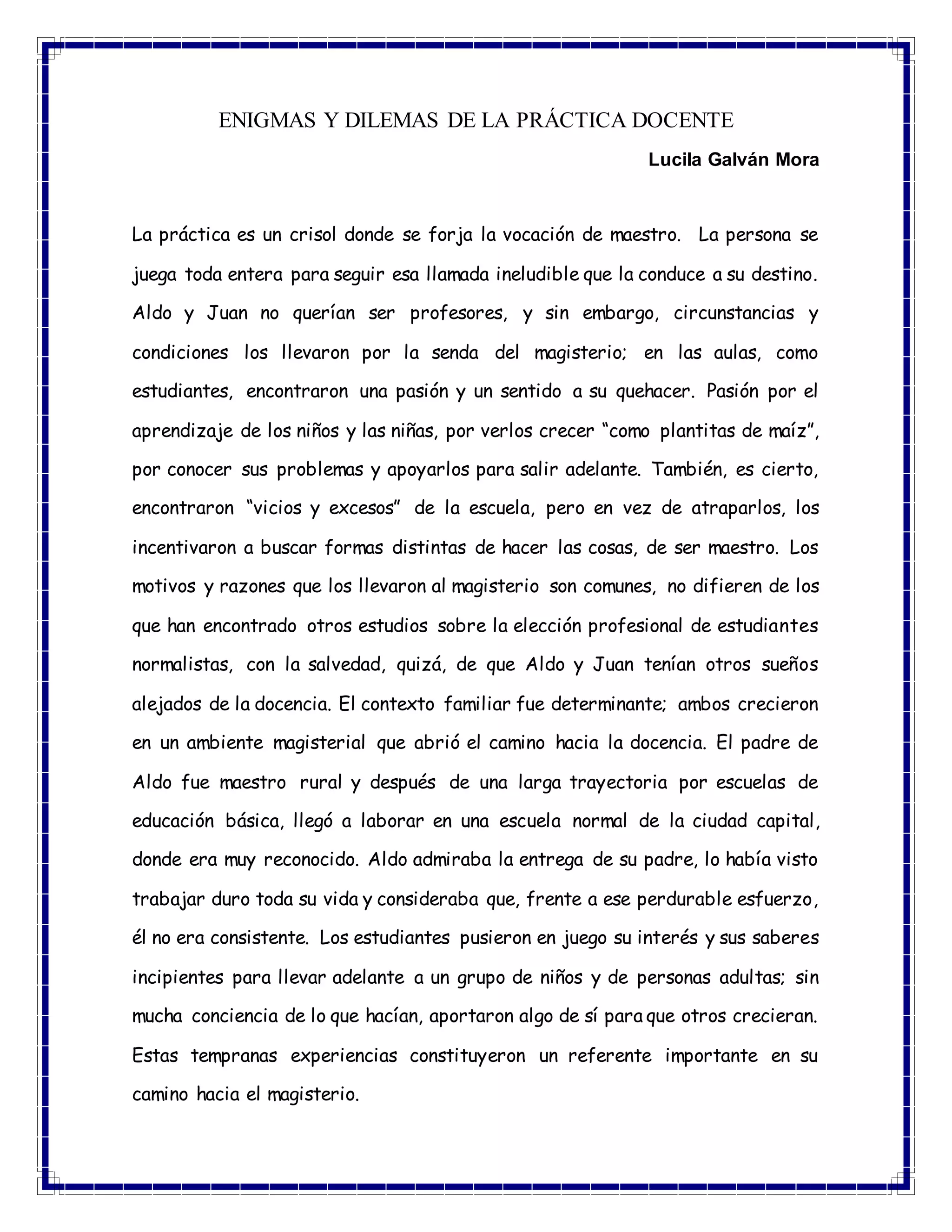Enigmas y dilemas de la práctica docente | DOCX