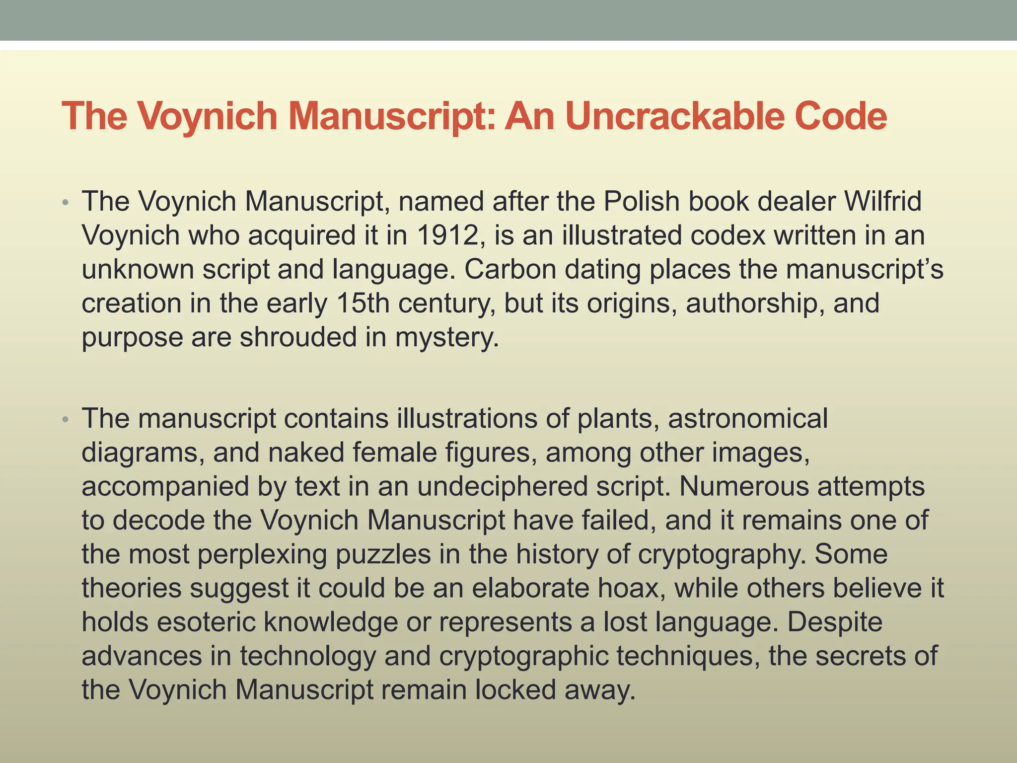 Enigmatic Artifacts from Antiquity Mysteries of the Past.pptx ...