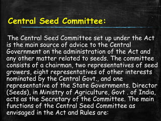 Central seed committee | PPTX