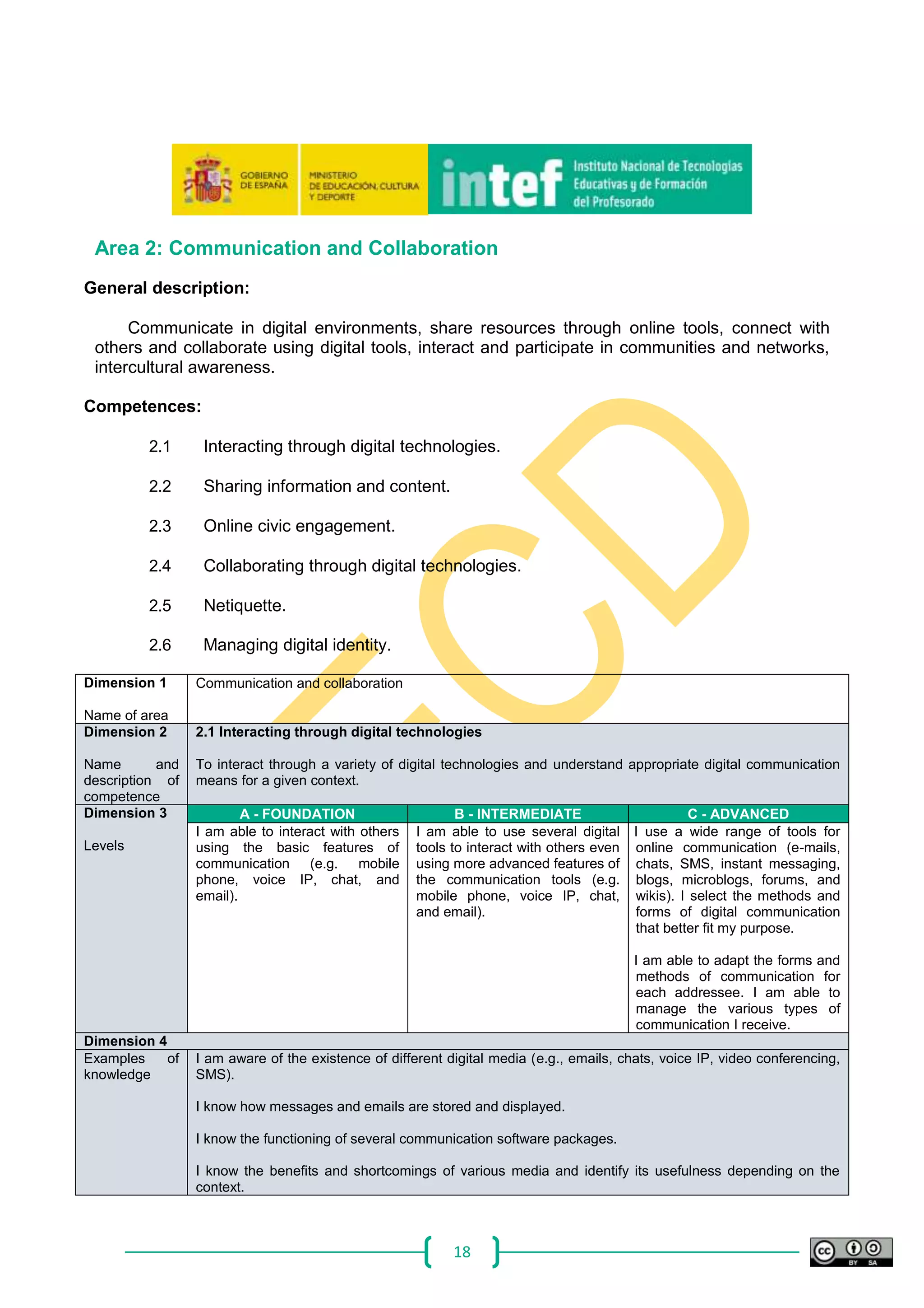 Common Digital Competence Framework for Teachers | PDF