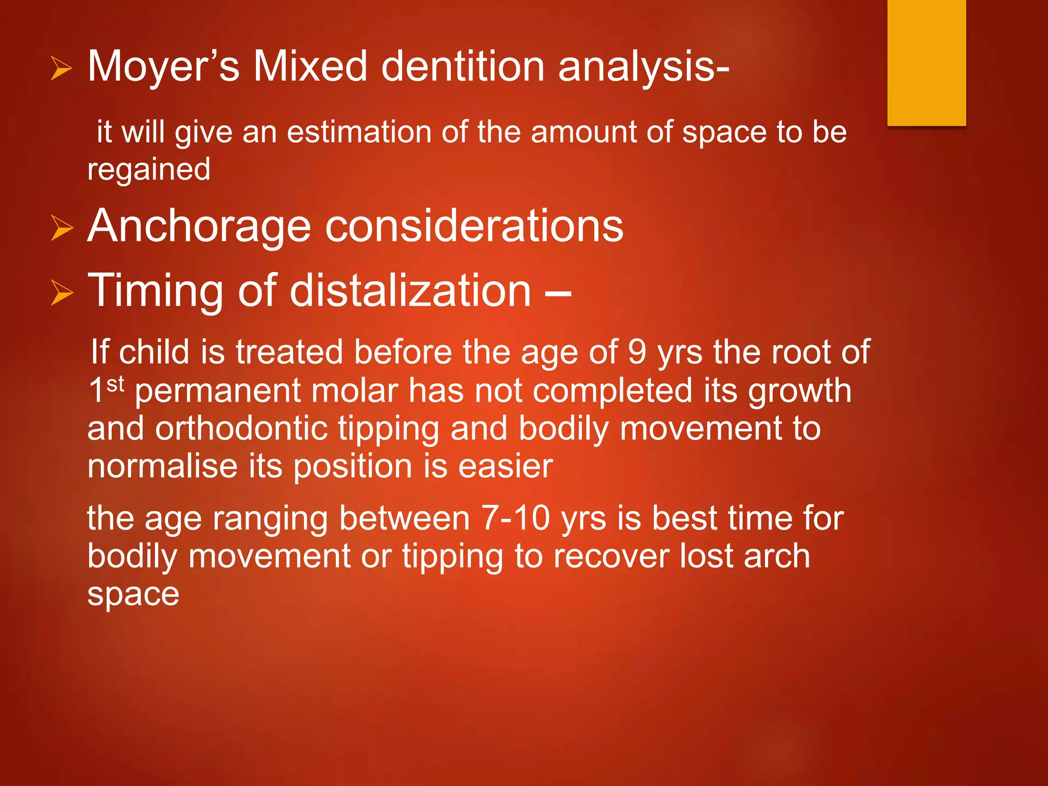 Space regaining procedure in pediatric dentistry | PPTX
