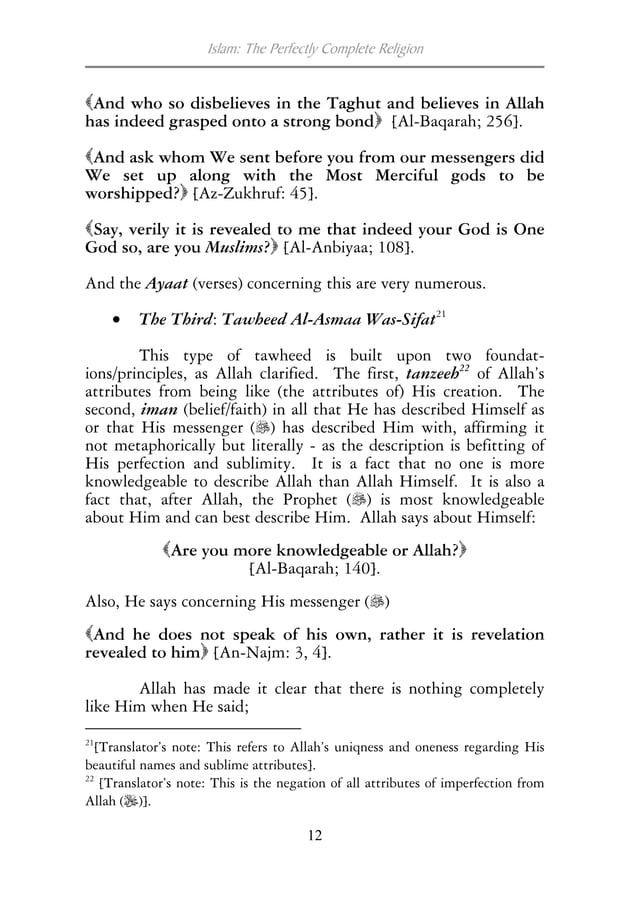 En islam the perfectly complete religion | PDF