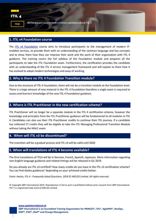 ITIL v4 Foundation course | PDF | Education
