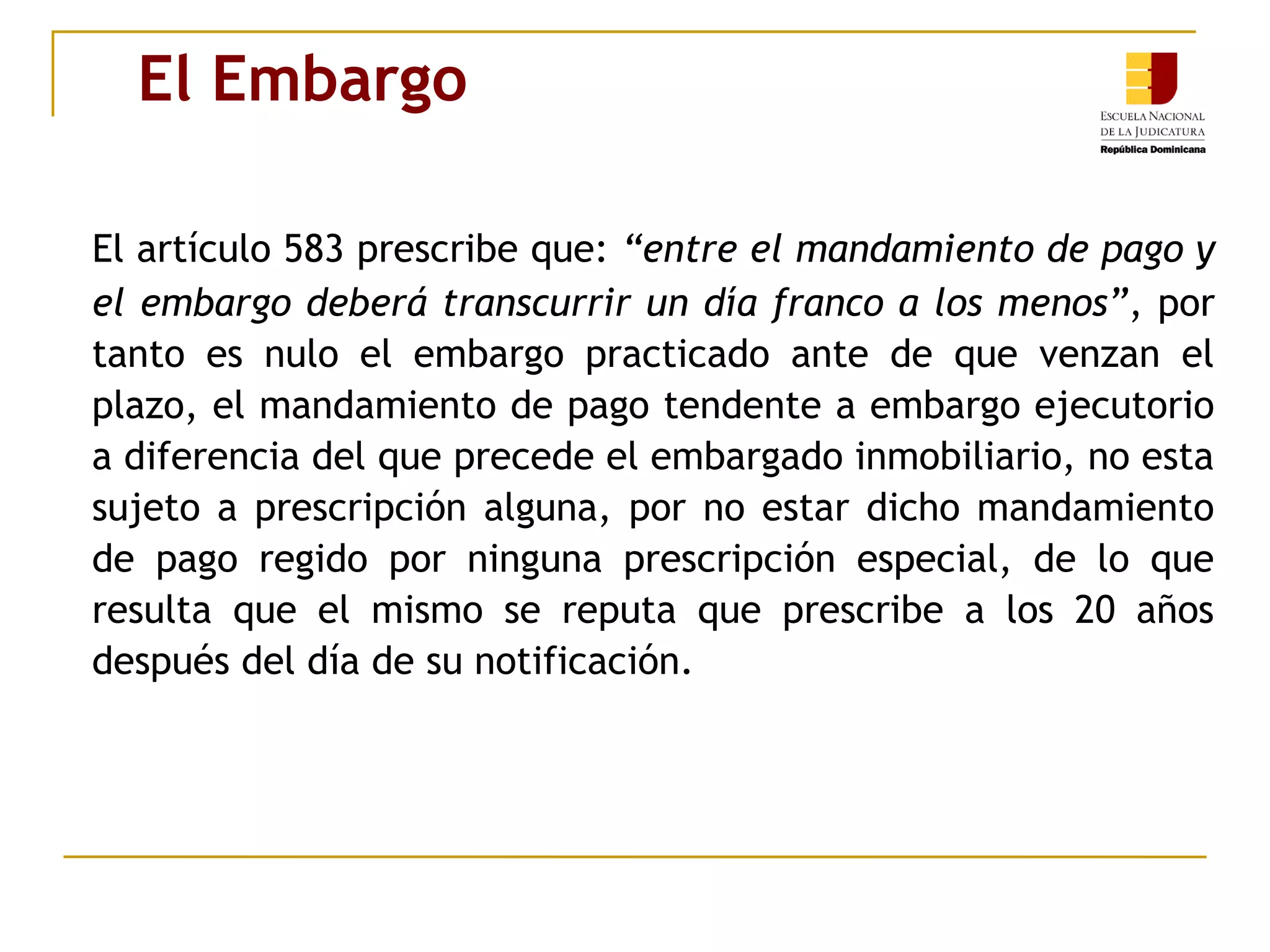 ENJ-400 Presentación Los Incidentes del Embargo Inmobiliario | PPT
