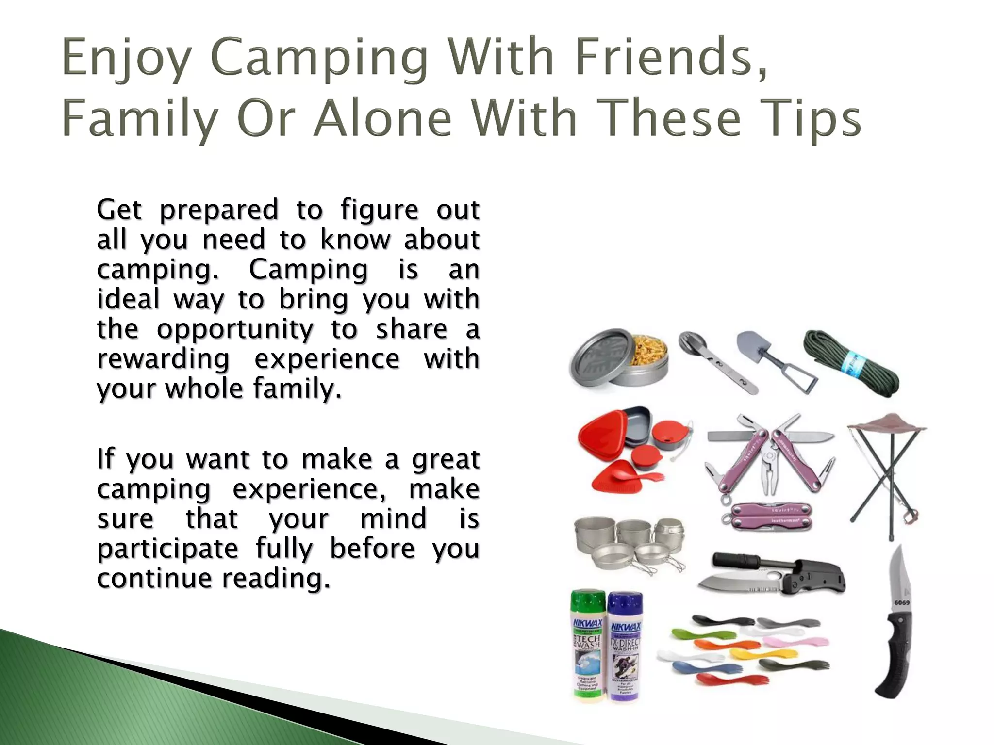 Enjoy camping with friends | PPT