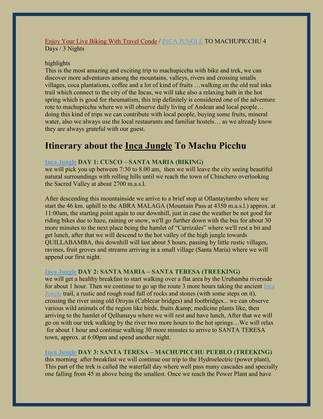 inca jungle | DOCX