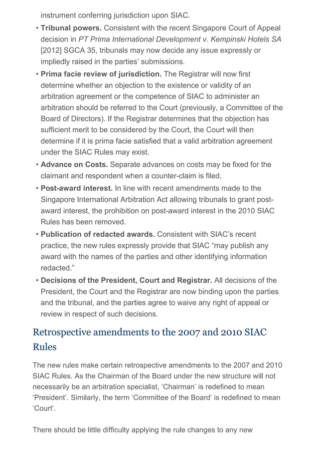 SIAC releases new arbitration rules | PDF