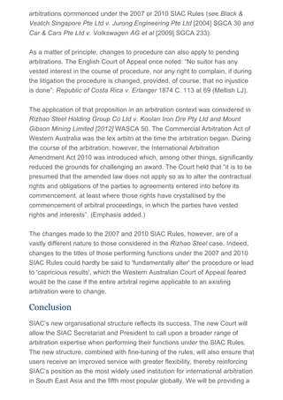SIAC releases new arbitration rules | PDF