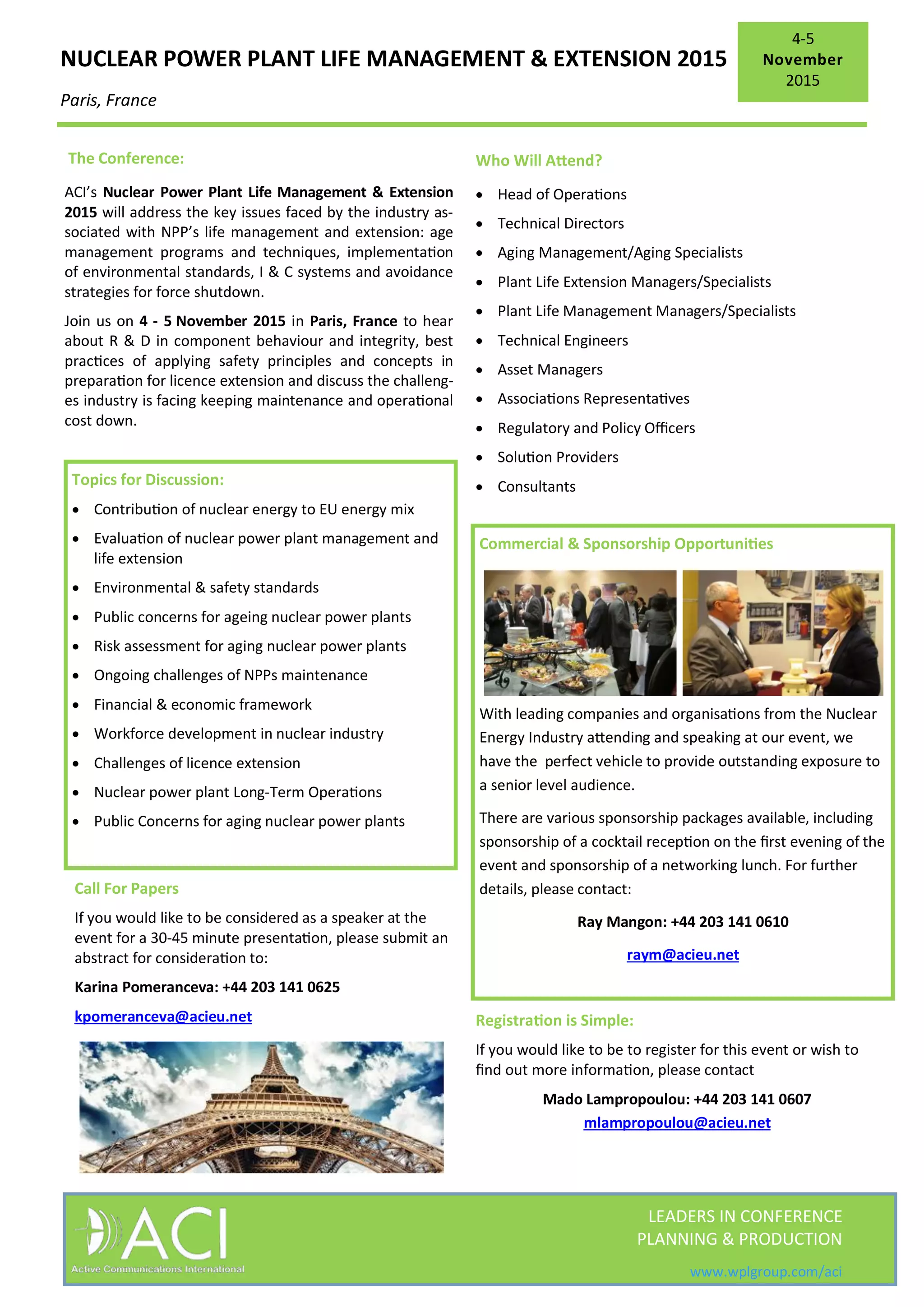 ACI's Nuclear Power Plant Life Management & Extension. | PDF