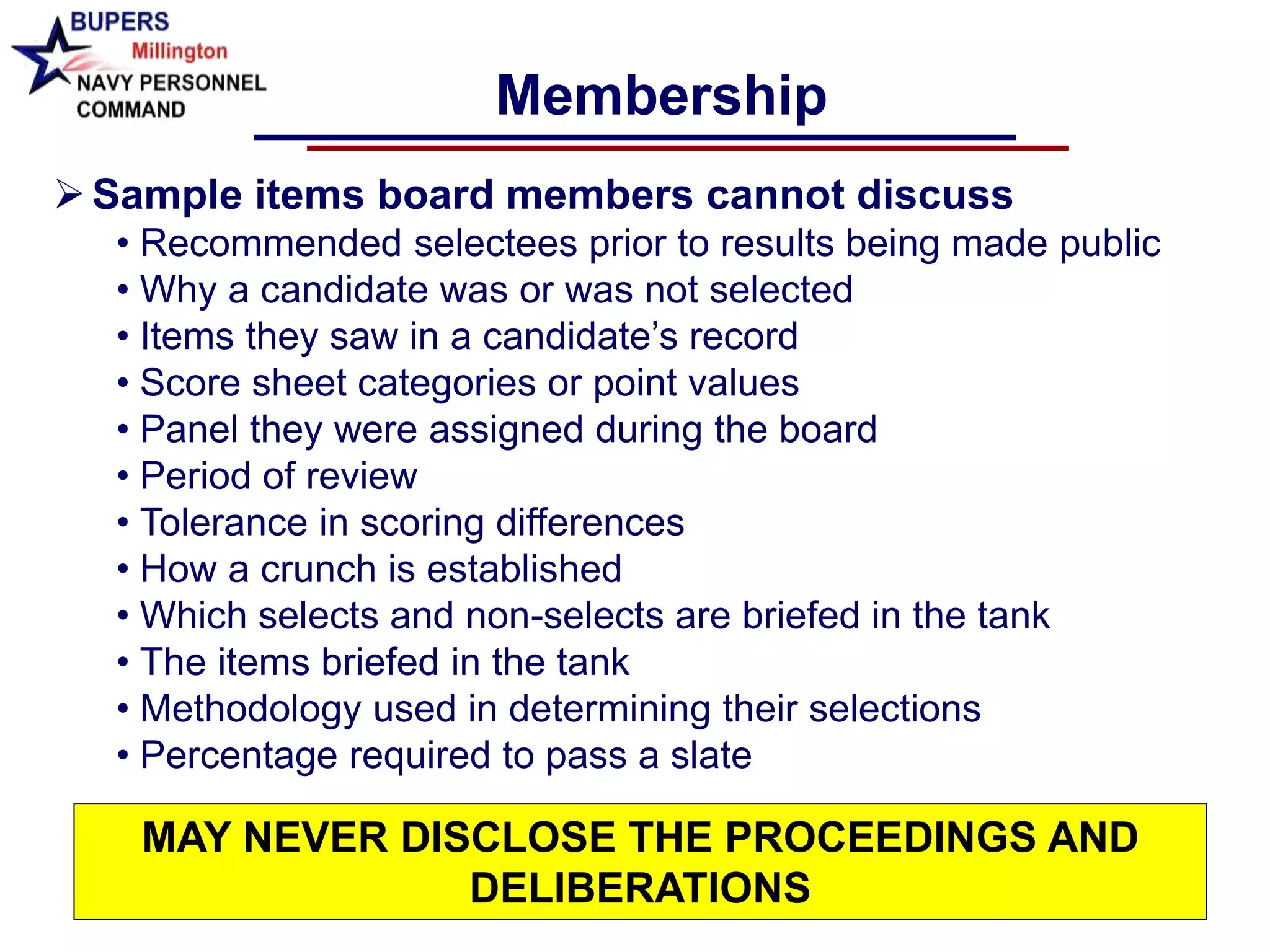 Selection Board Brief FY15-16 | PPTX