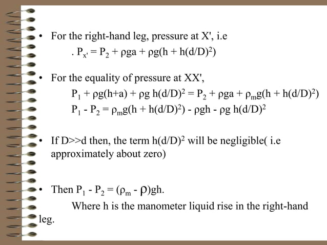 Enlarged leg manometer | PPTX | Physics | Science
