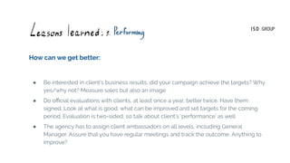 Six stages of client/ agency development. Secrets to successful ...